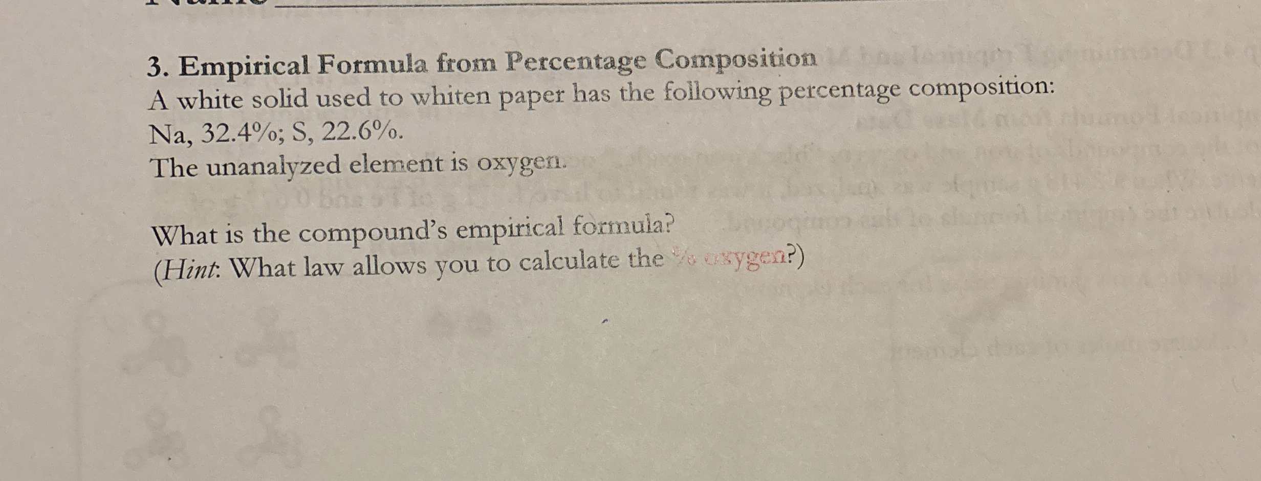 Solved Empirical Formula from Percentage CompositionA white | Chegg.com