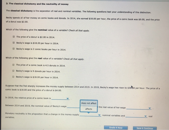 Solved 3. The classical dichotomy and the neutrality of | Chegg.com