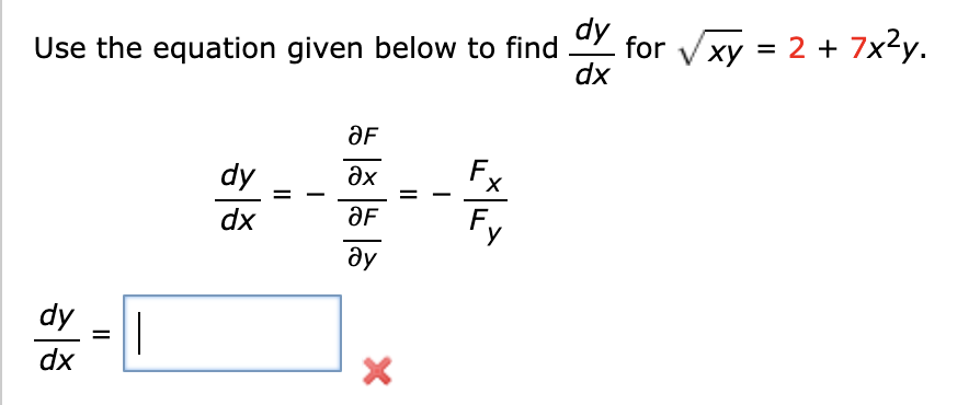 Solved Use the equation given below to find dydx ﻿for | Chegg.com