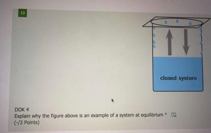 Solved 10 closed system * DOK 4 Explain why the figure above | Chegg.com