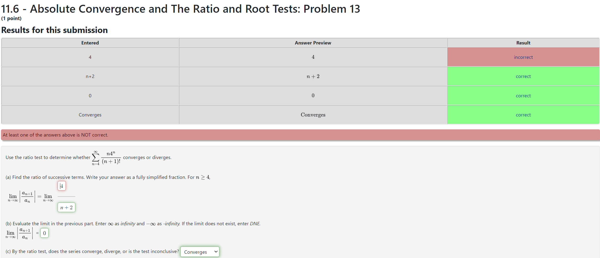 Solved 11.6 - ﻿Absolute Convergence and The Ratio and Root | Chegg.com
