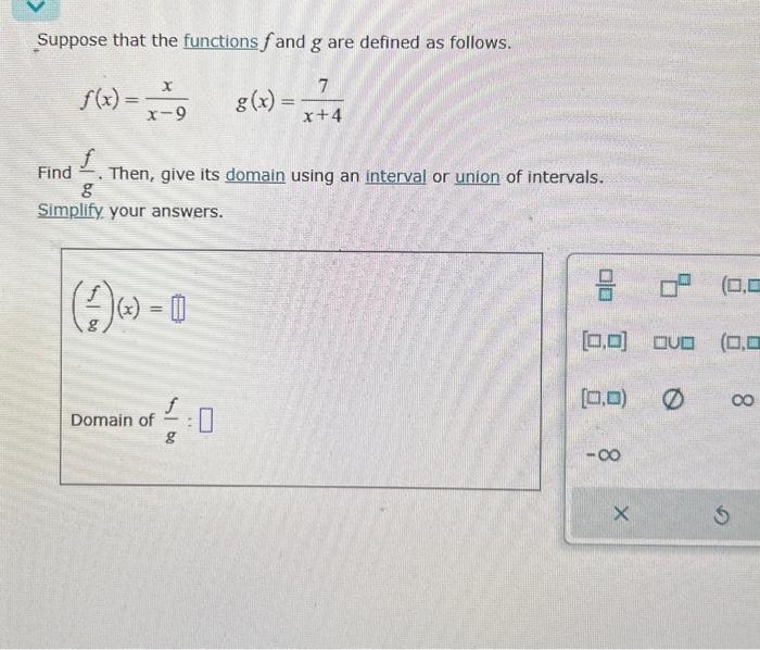 Solved Suppose that the functions f and g are defined as | Chegg.com