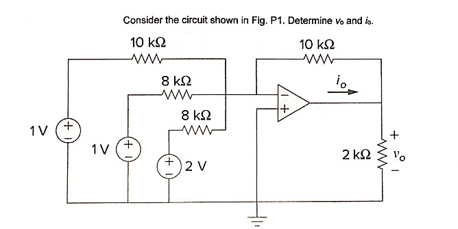 Solved Consider the circuit shown in Fig. P1. Determine V, | Chegg.com