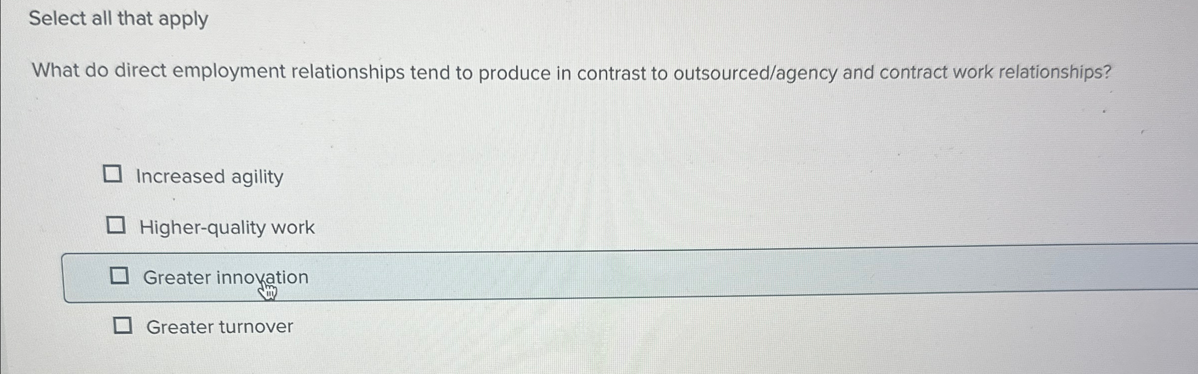 Solved Select all that applyWhat do direct employment | Chegg.com