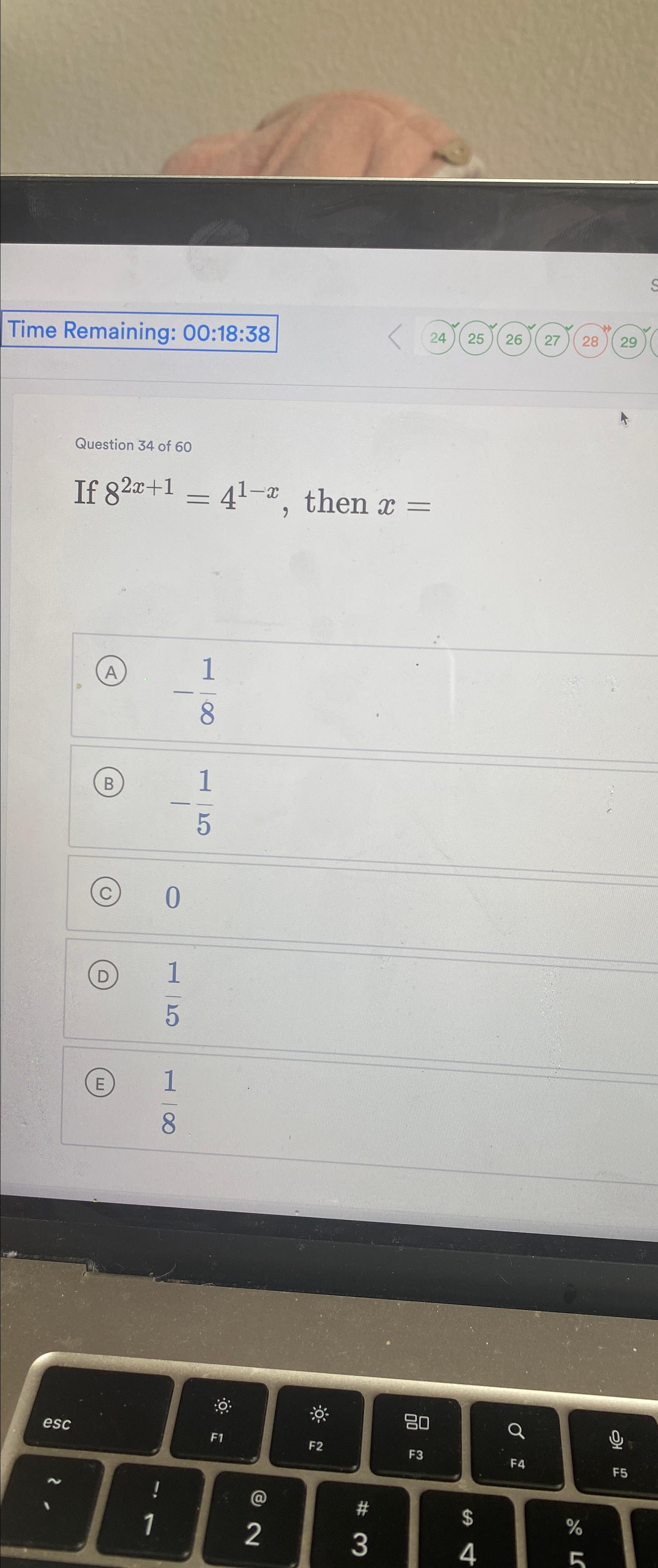 Solved Time Remaining: 00:18:3824(25)(27)(28)29Question 34 | Chegg.com