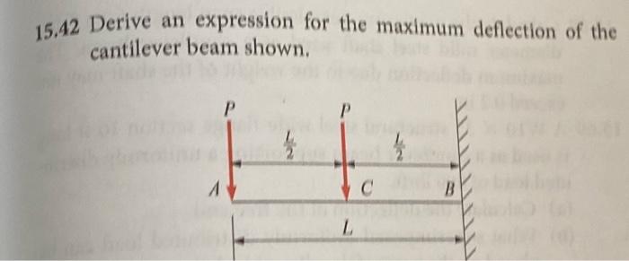 Solved 15.42 Derive an expression for the maximum deflection | Chegg.com