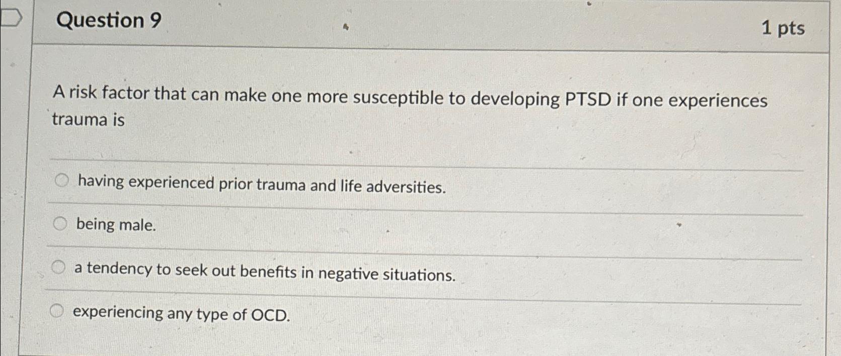 Solved Question 91 ﻿ptsA risk factor that can make one more | Chegg.com