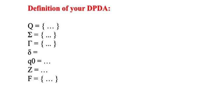Solved can you define my DPDA and create a table for it | Chegg.com
