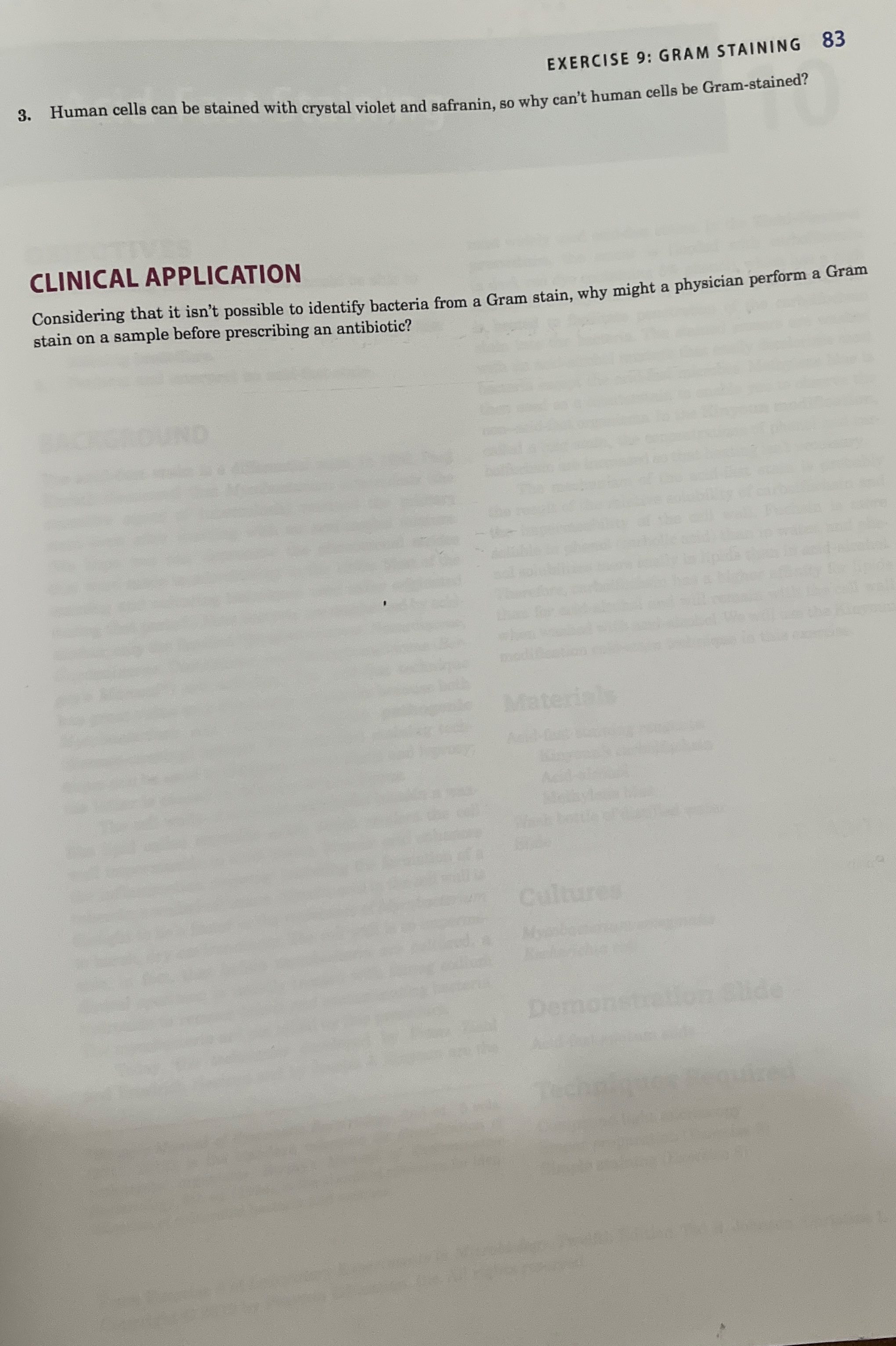 Solved EXERCISE 9: GRAM STAINING833. ﻿Human cells can be | Chegg.com