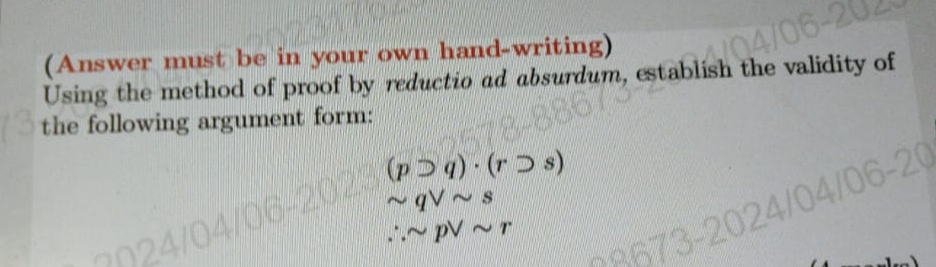 Solved (Answer must be in your own hand-writing) ﻿Using the | Chegg.com