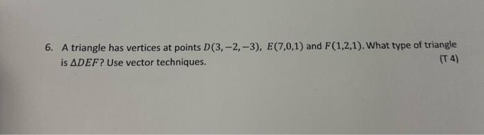 Solved 6. A triangle has vertices at points | Chegg.com