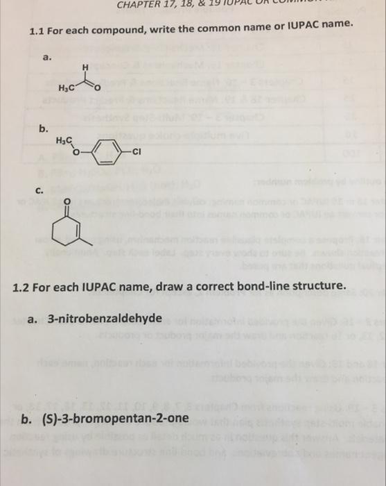 Solved CHAPTER 17, 18, 1.1 For each compound, write the | Chegg.com