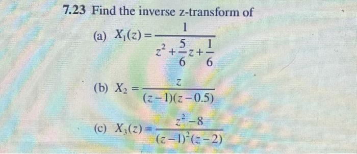 Solved .23 Find the inverse z-transform of (a) | Chegg.com