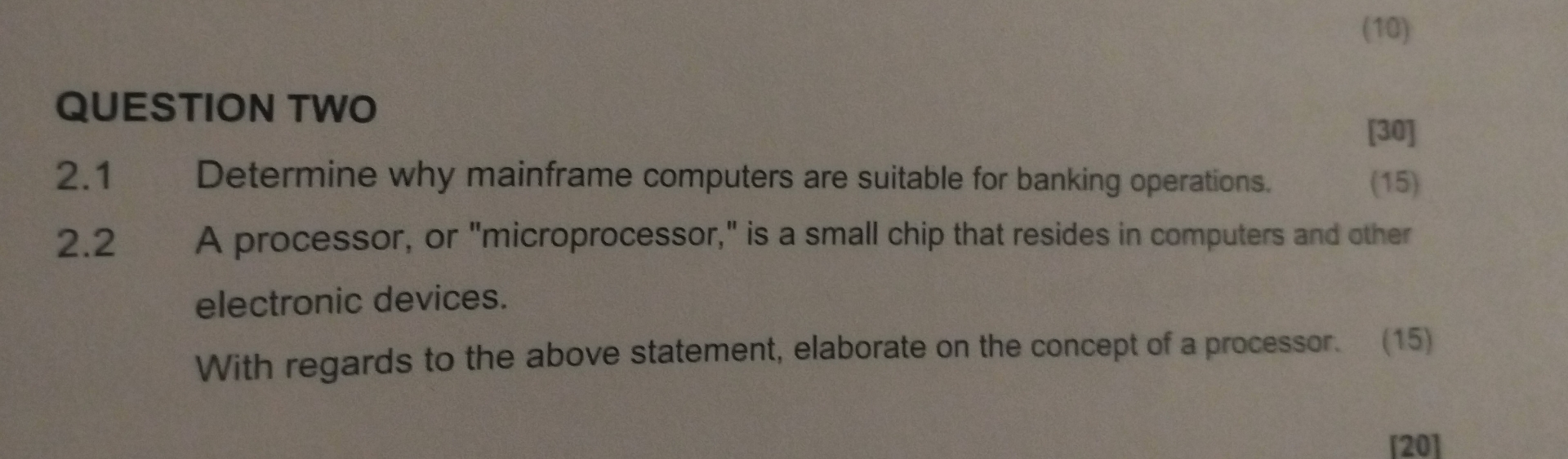 Solved QUESTION TWO2.1 ﻿Determine why mainframe computers | Chegg.com