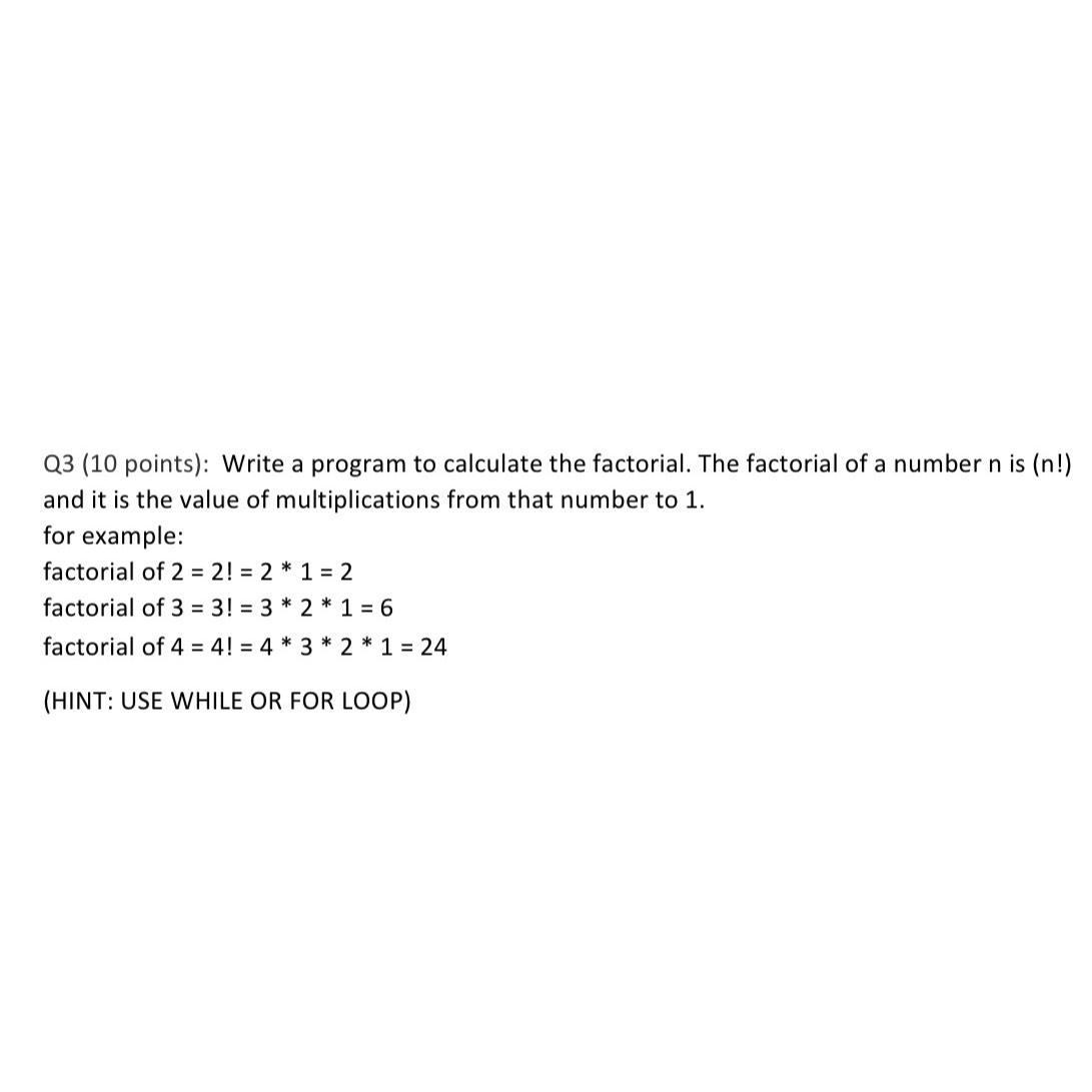 Solved Q3 10 ﻿points Write A Program To Calculate The 5191