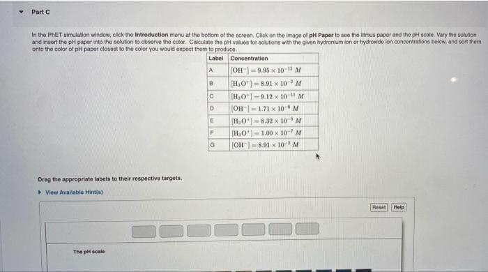 Solved Part C In The Phet Simulation Window Click The 