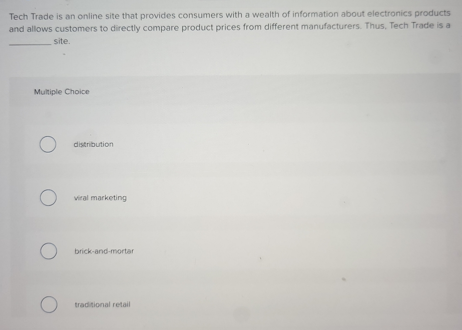 Solved Tech Trade is an online site that provides consumers | Chegg.com