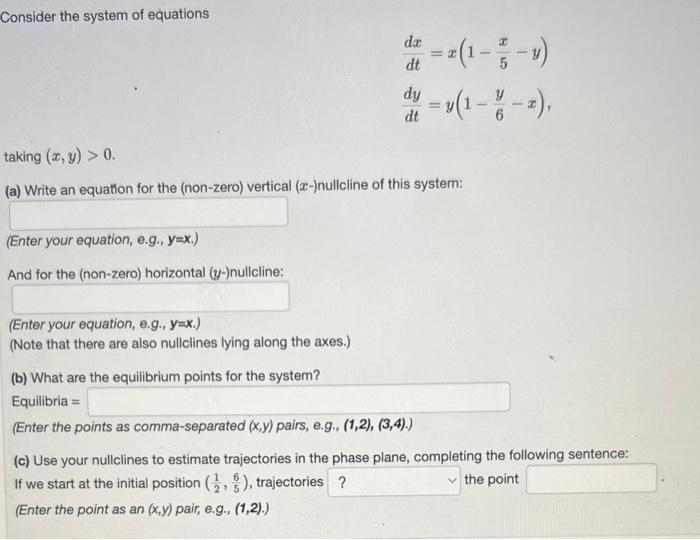 Solved Consider the system of equations | Chegg.com