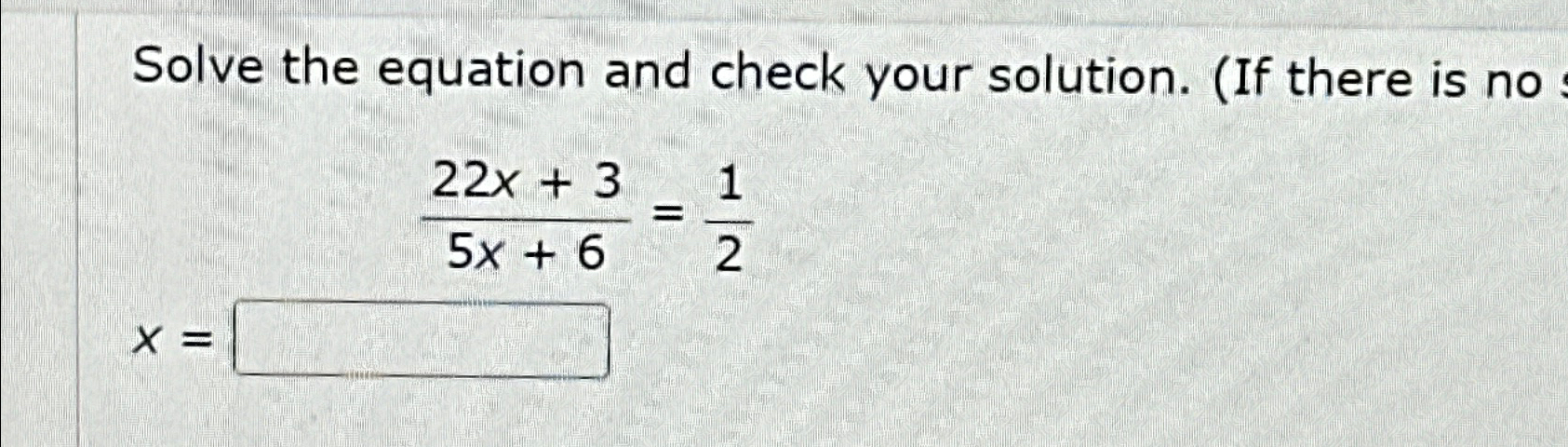 Solved Solve the equation and check your solution. (If there | Chegg.com