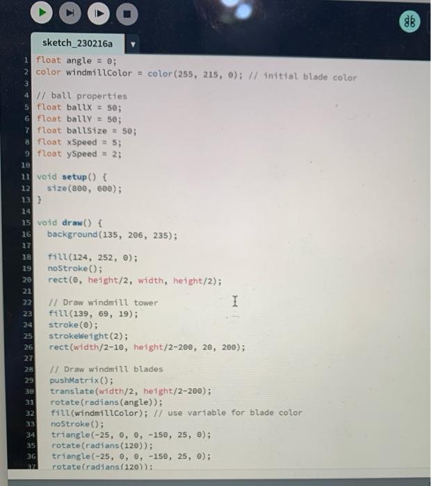 Solved Can you modify the code shown below in the processing | Chegg.com