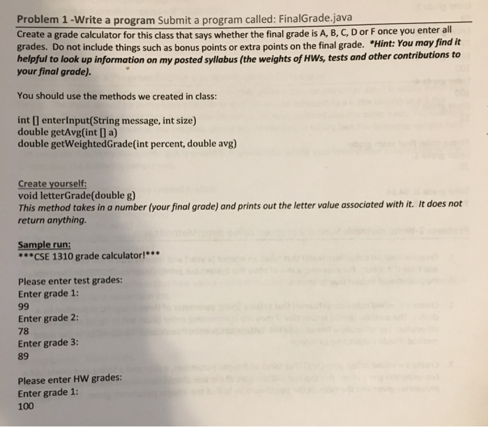 Solved Problem 1-Write a program Submit a program called: | Chegg.com