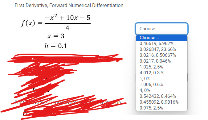 Solved First Derivative, Forward Numerical | Chegg.com