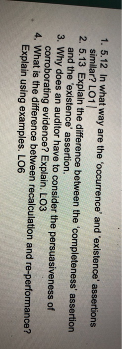 Solved 1. 5.12 In what way are the 'occurrence' and | Chegg.com