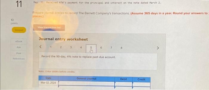 Following are transactions of The Barnett Company: | Chegg.com