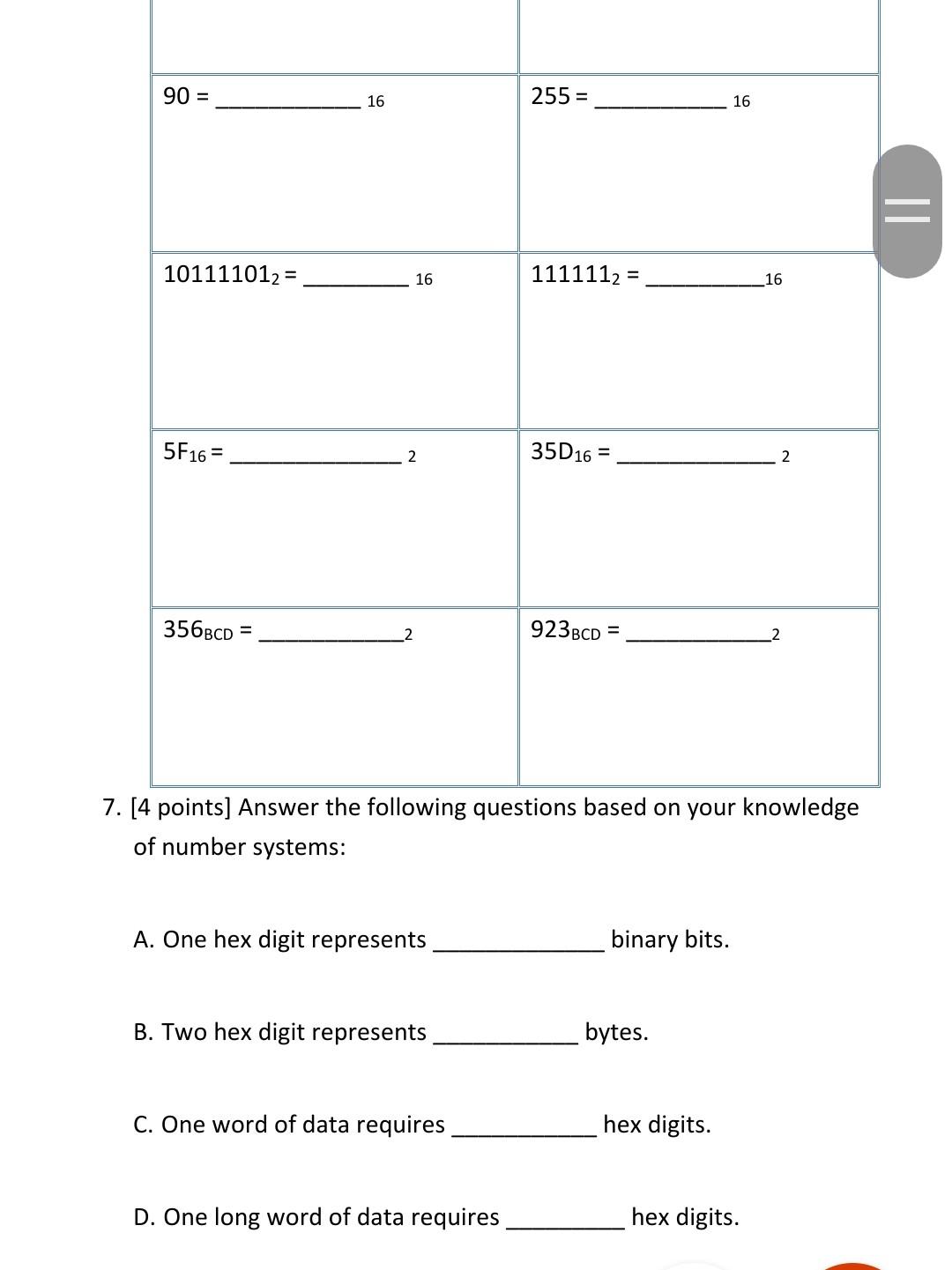 Solved 4. [2 points] What type of number can 7A represent? | Chegg.com