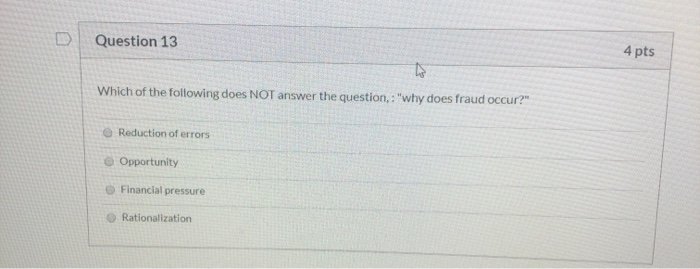 Solved Question 13 4 pts Which of the following does NOT | Chegg.com