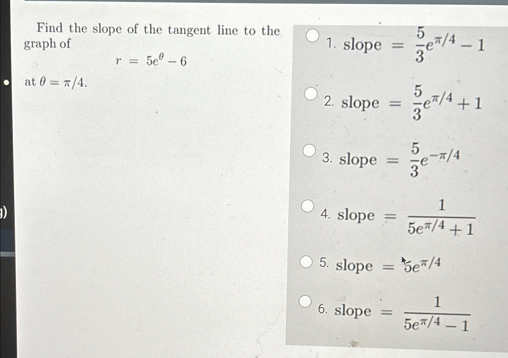Solved Find the slope of the tangent line to the graph | Chegg.com