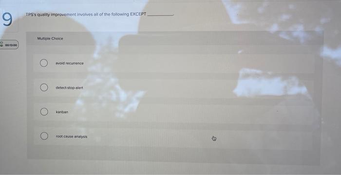 Solved TPS's quality improvement involves all of the | Chegg.com