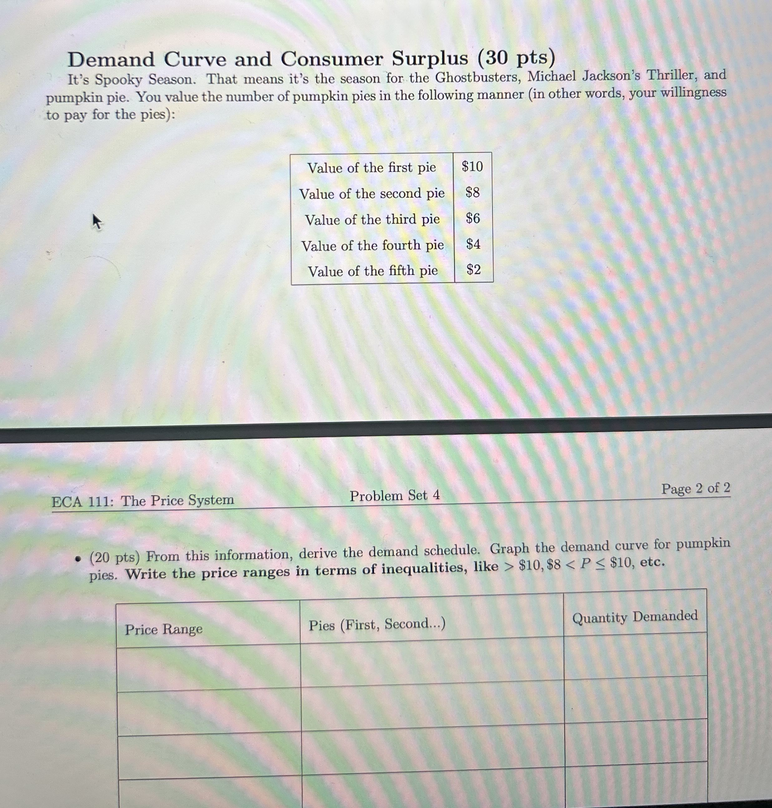 Solved Demand Curve and Consumer Surplus (30 ﻿pts)It's | Chegg.com