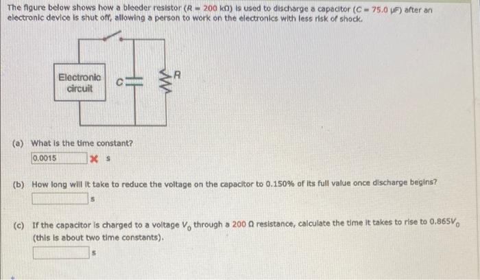 Solved The figure below shows how a bleeder resistor | Chegg.com