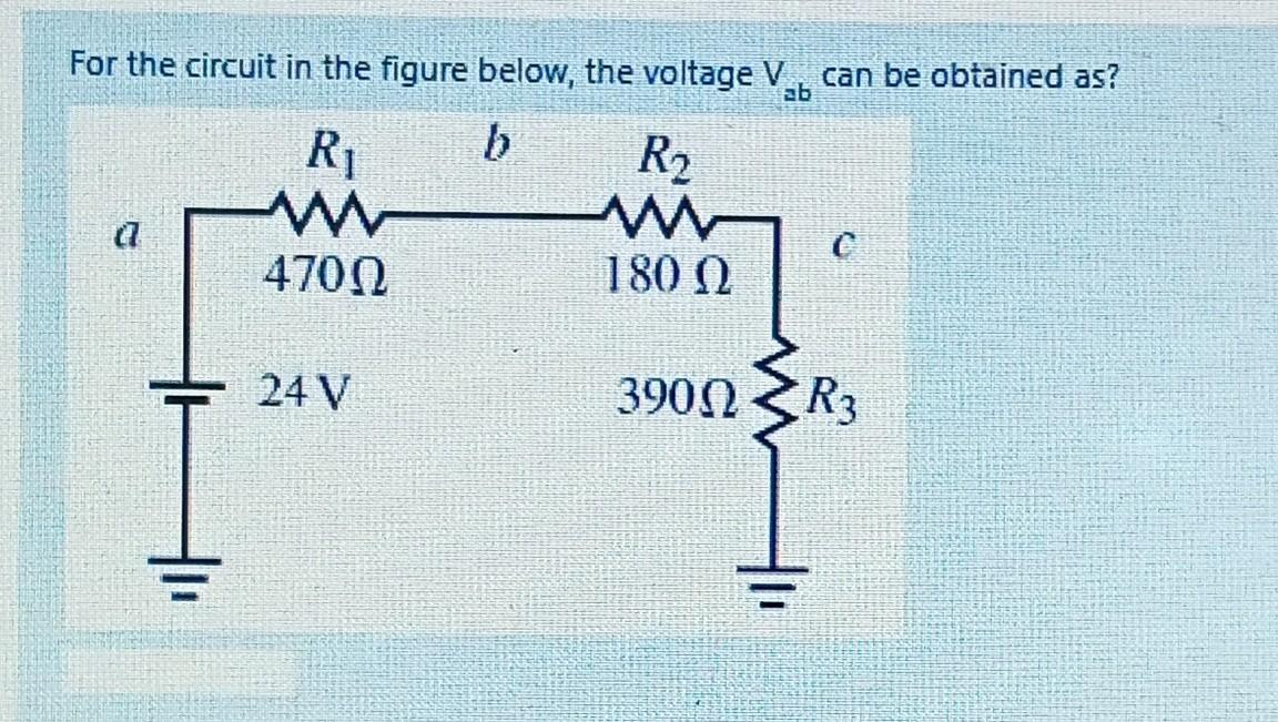 Solved For the circuit in the figure below, the voltage Vab | Chegg.com
