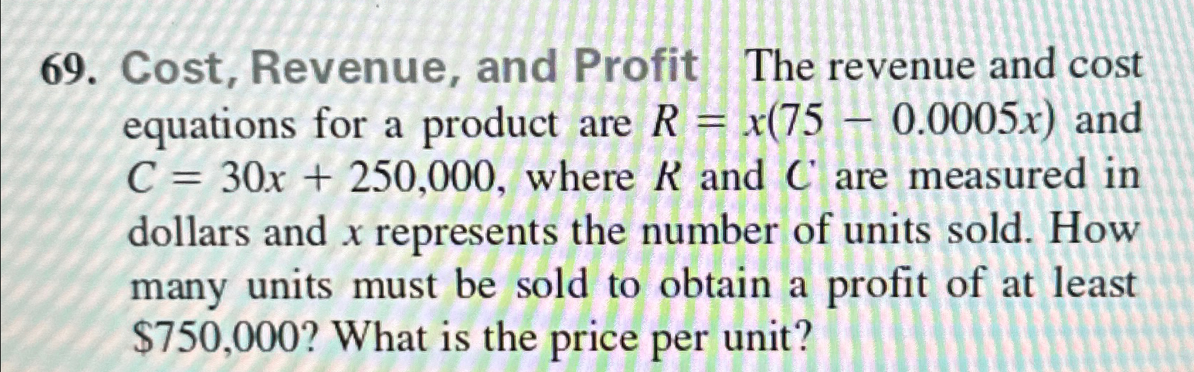Solved Cost, Revenue, and Profit The revenue and cost | Chegg.com