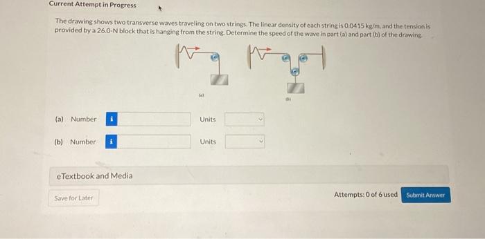 The drawing shows two transverse waves traveling on | Chegg.com