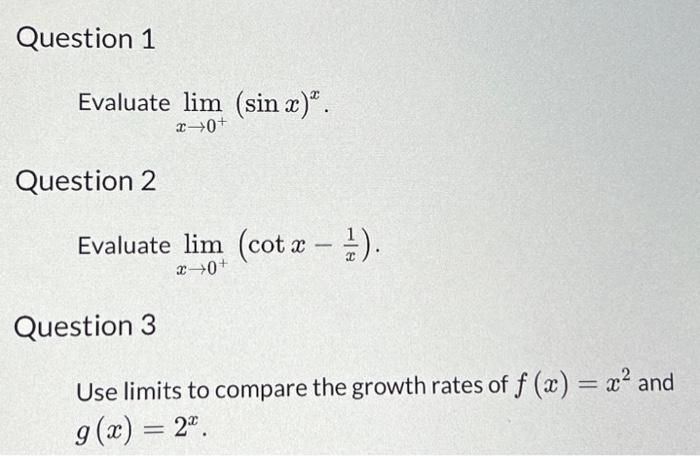 Solved use LHôspitals rule when appropriate. Question 1 | Chegg.com