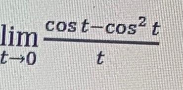 Solved limt→0tcost−cos2t | Chegg.com