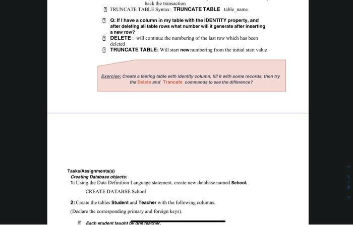 Solved - INSERT DATA INTO TABLE - DELETE | Chegg.com