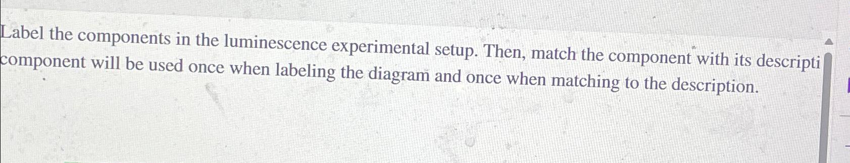 Solved Label the components in the luminescence experimental | Chegg.com