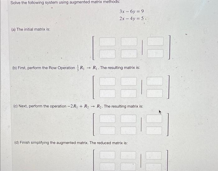 Solved Solve the following system using augmented matrix | Chegg.com
