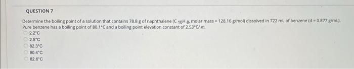 Solved Determine the boiling point of a solution that | Chegg.com