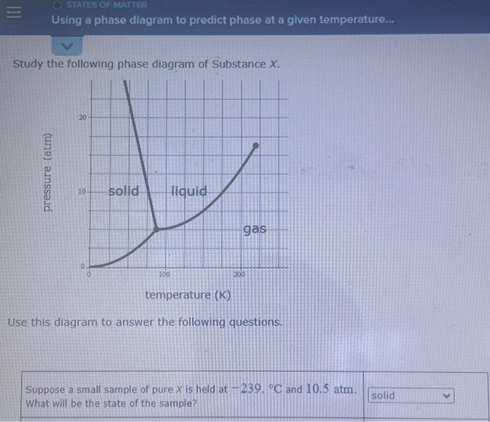 Solved Using a phase diagram to predict phase at a given | Chegg.com