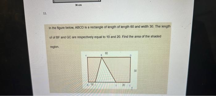 Solved In the figure below, ABCD is a rectangle of length of | Chegg.com