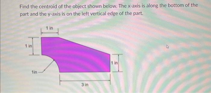 Solved Find the centroid of the object shown below. The | Chegg.com