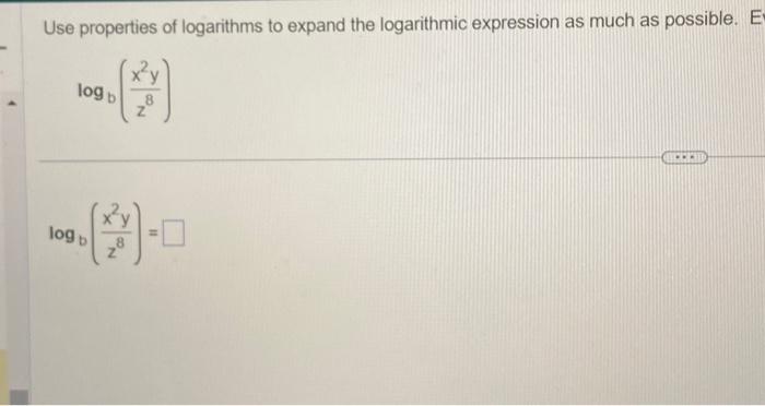 Solved Use properties of logarithms to expand the | Chegg.com