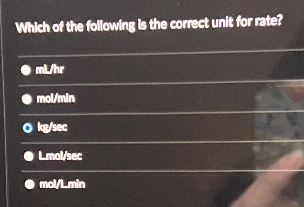 Solved Which of the following is the correct unit for | Chegg.com