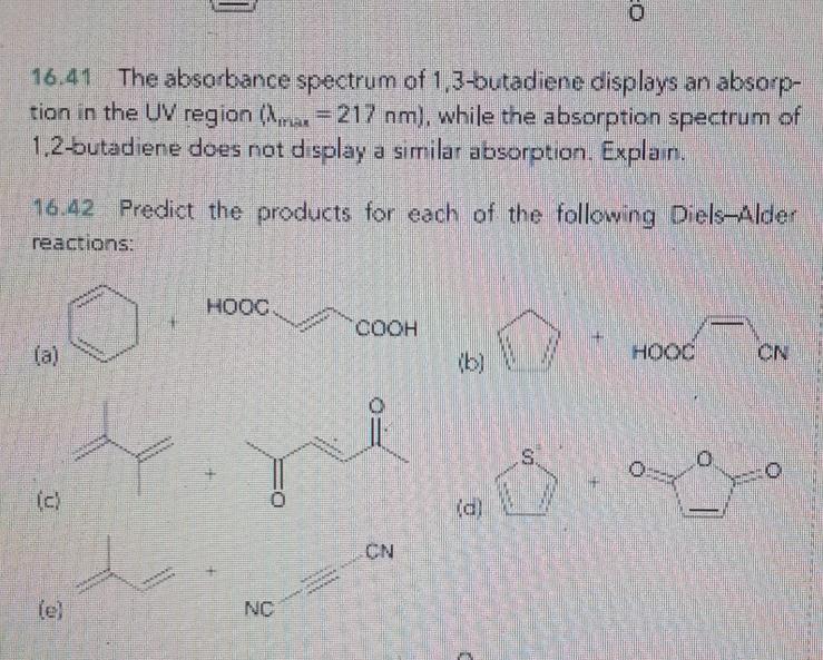 Solved 16.41 The absorbance spectrum of 1,3-butadiene | Chegg.com