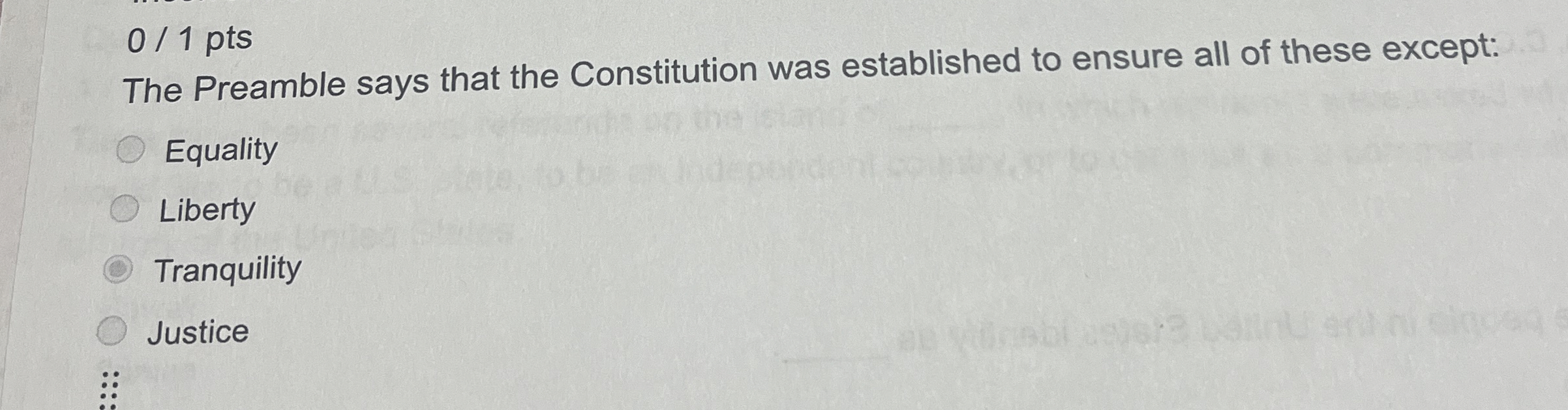 01 ﻿ptsThe Preamble says that the Constitution was | Chegg.com